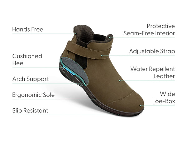 Orthofeet Womens | Slip On Hands-Free Chelsea Boots