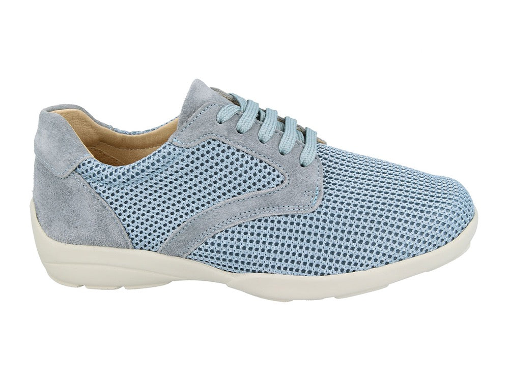 DB Shoes Wide Fit | Womens Blue Trainer at ShoeMed